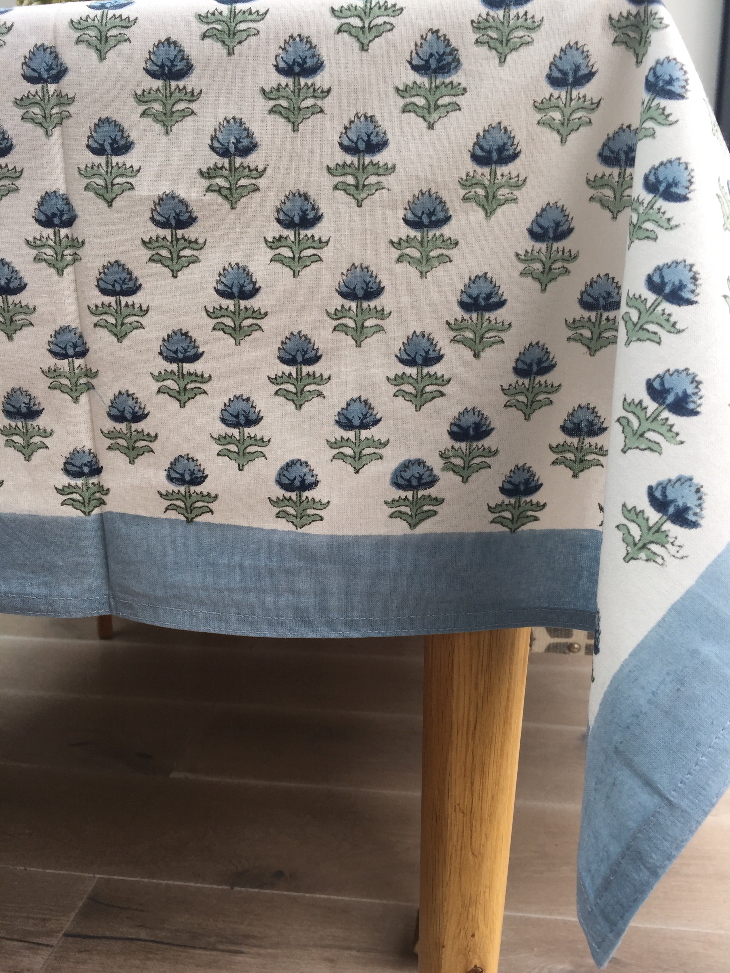 Blue Flower Table Cloth – The Charpoy